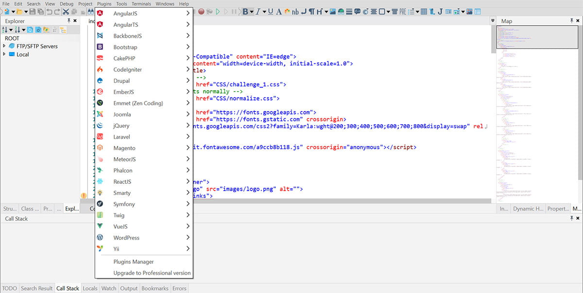 Codelobster Ide المحرر المجاني Php Html Css Javascript